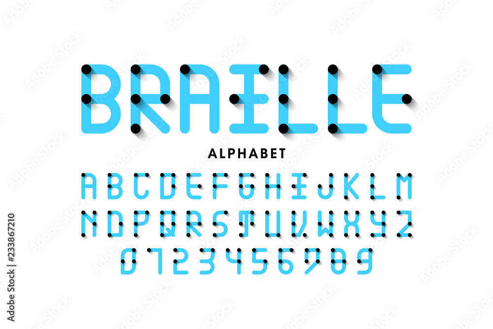 Braille alphabet letters and numbers Stock Vector | Adobe Stock