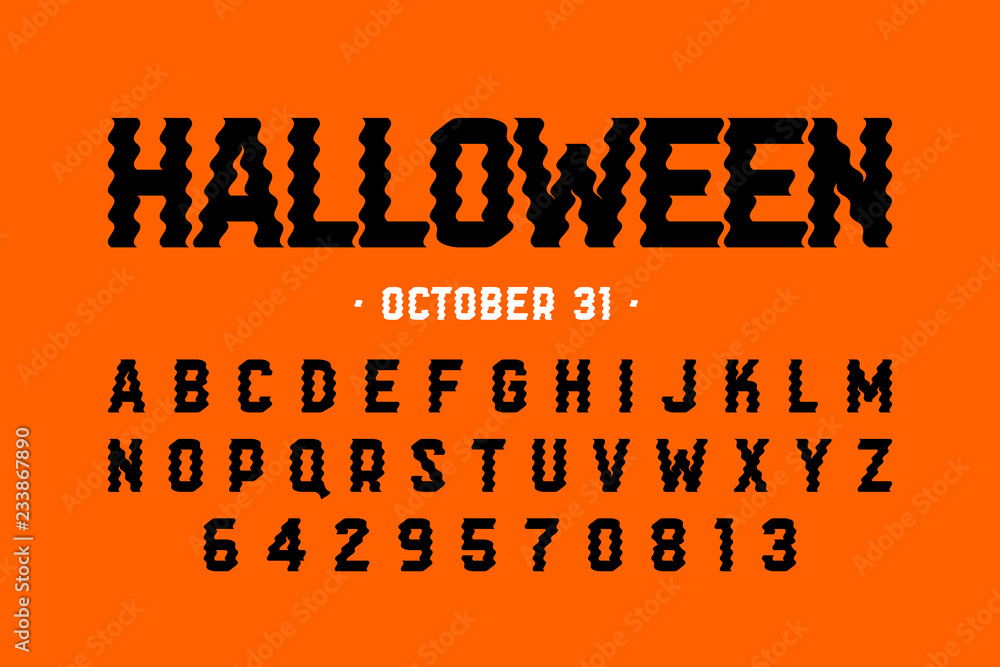 Halloween style font design, Halloween theme alphabet letters and ...