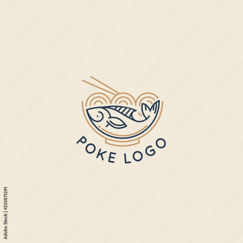 Vector logo design template logo design in trendy linear style - poke ...