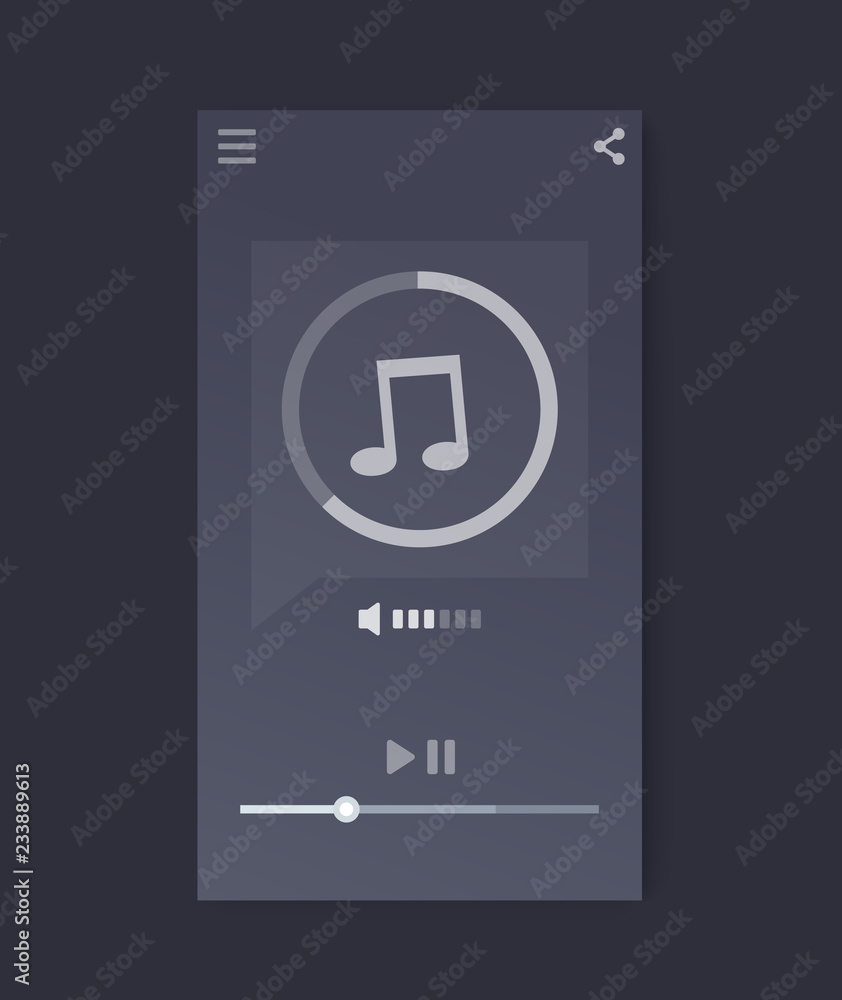 Music streaming player interface, mobile app, vector ui Stock Vector ...