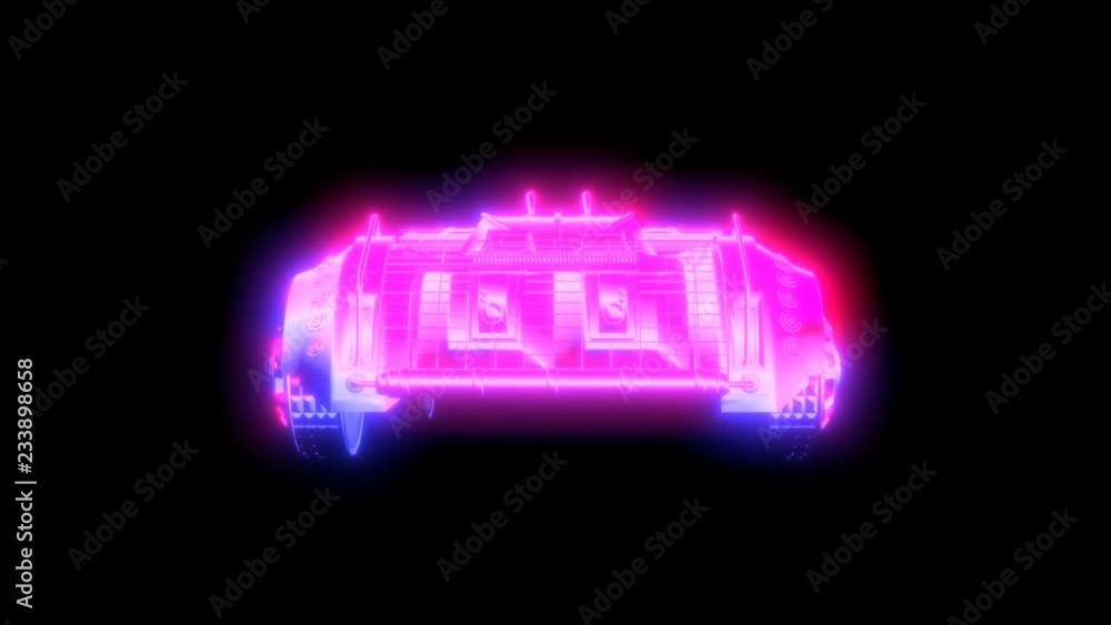 Neon low poly grid car animation. Seamless retro futuristic background ...