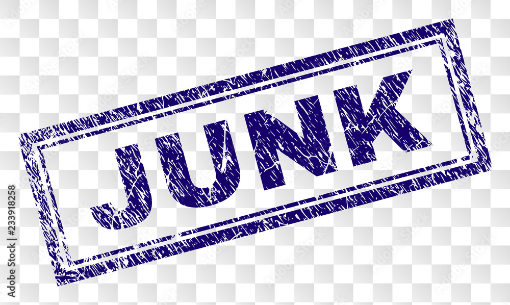 JUNK stamp seal imprint with rubber print style and double framed ...