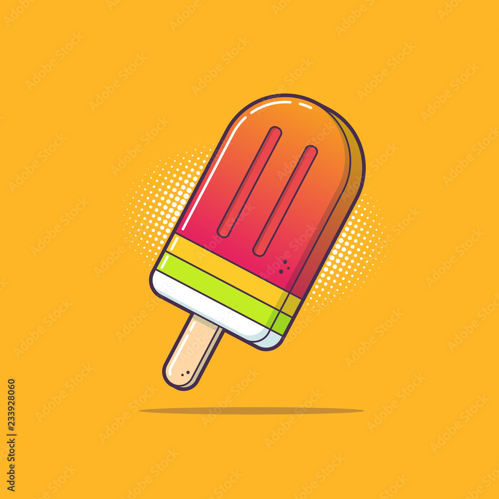 Colorful Ice Pop - Ice Lolly vector cartoon illustration Stock Vector ...