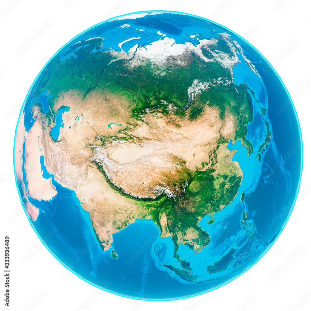 Earth White Background No Clouds