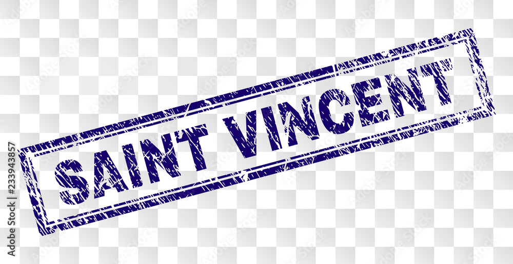SAINT VINCENT stamp seal print with grunge style and double framed ...