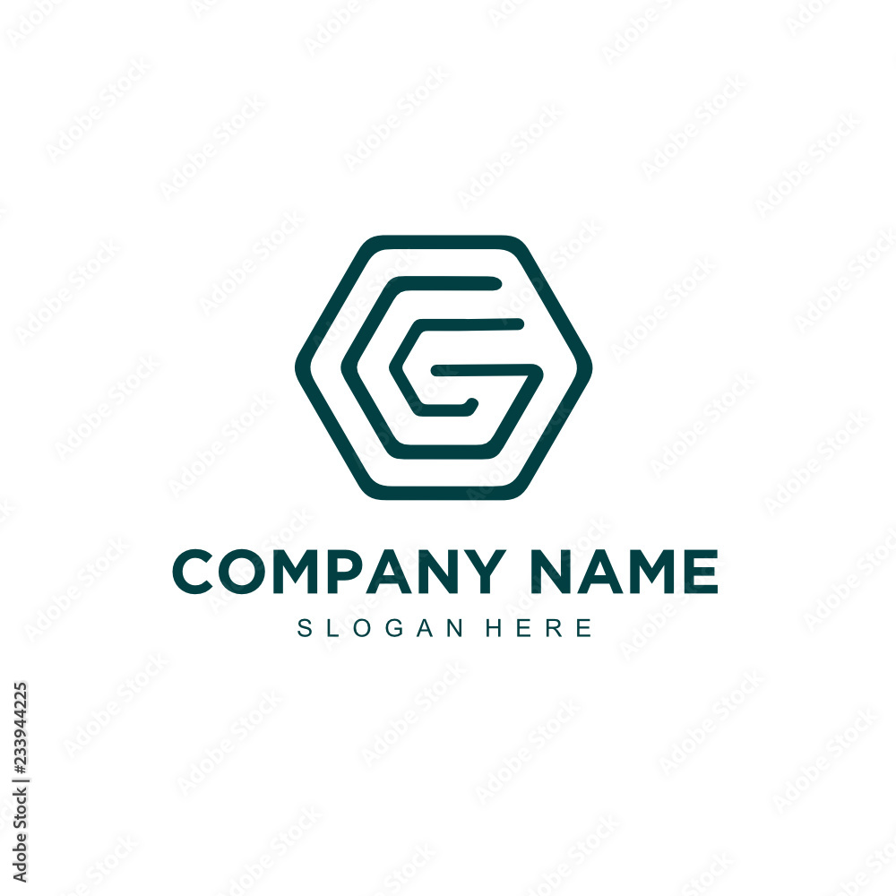 Simple minimalistic modern professional logo design letter G vector EPS ...