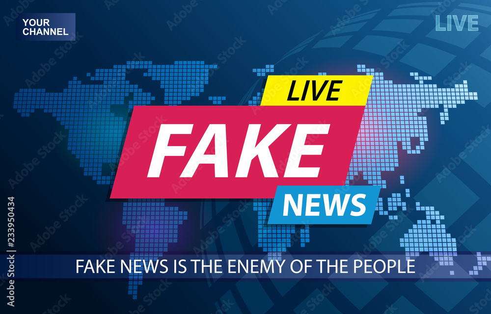 Fake News Live Broadcasting Television Screen Background Stock Vector ...