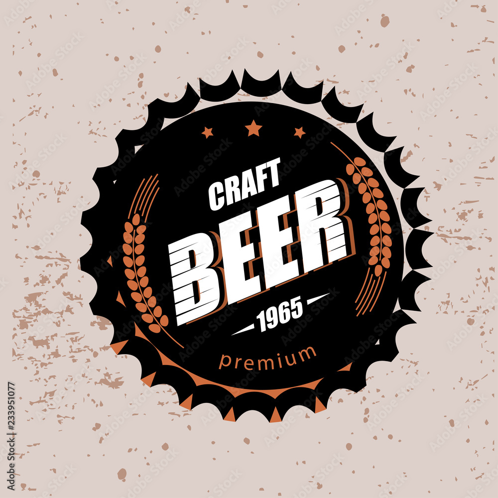 beer cap stylized vector symbol, emblem brewery design logo or emblem ...