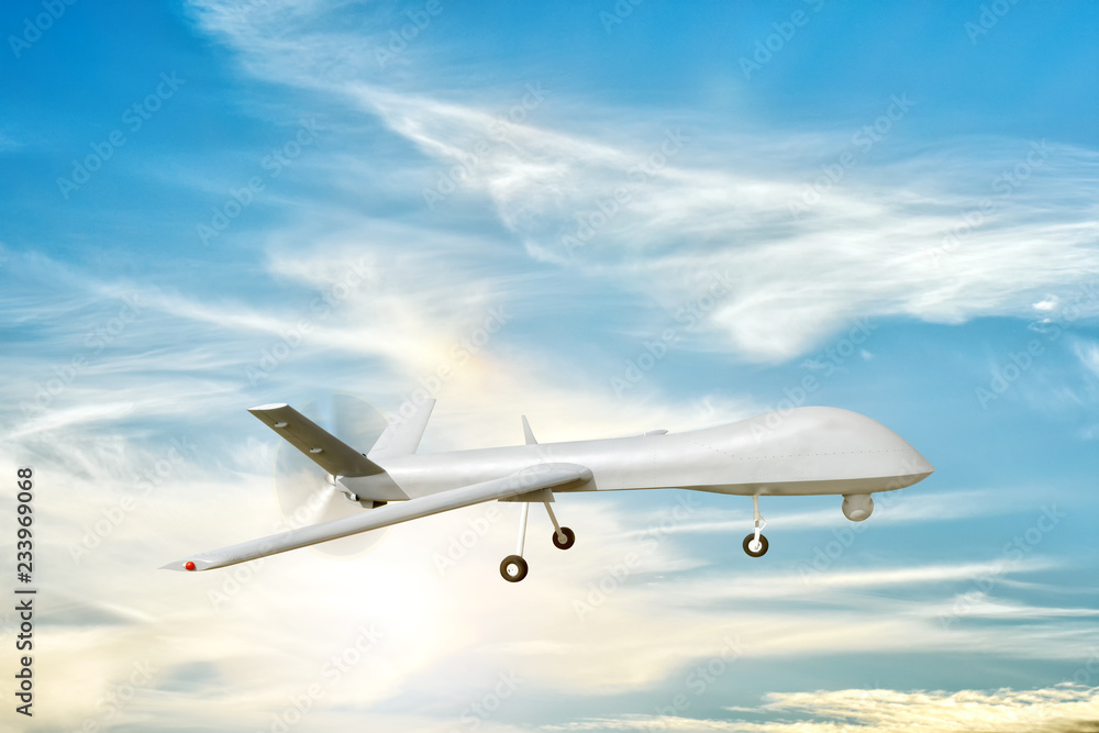 modern military strike combat unmanned air vehicle UAV airplane ...