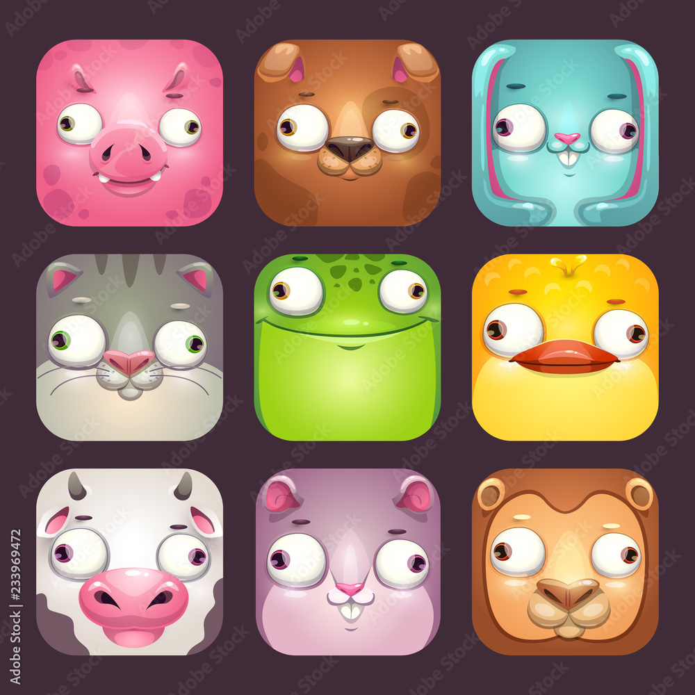 Square Cartoon Faces