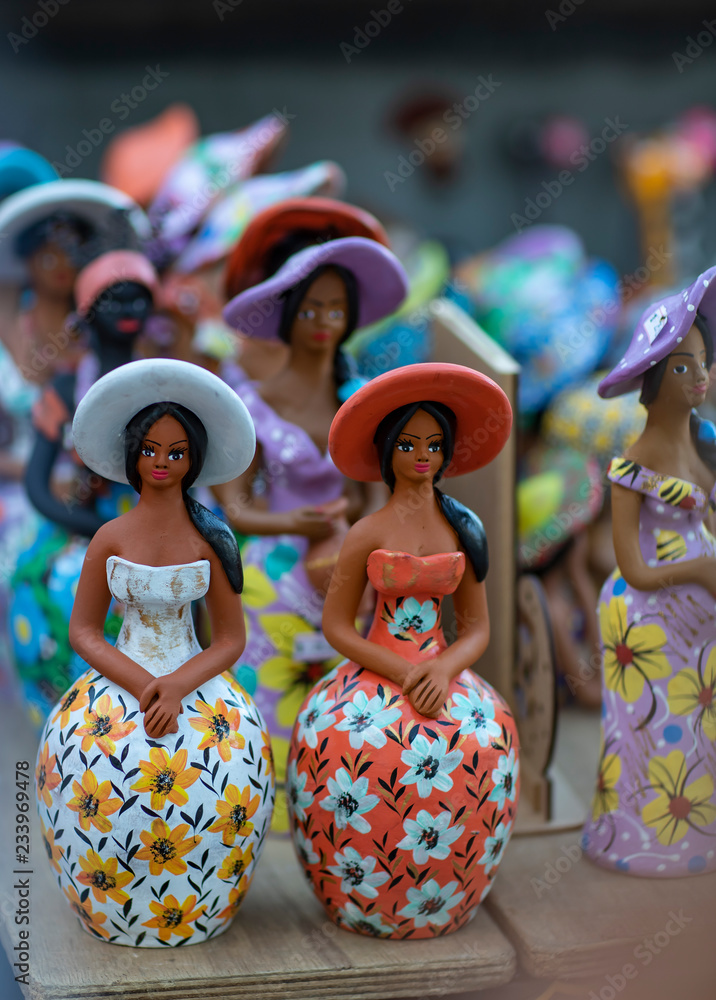 Clay dolls. Women of clay dolls. Beautiful clay women. Concept of women ...