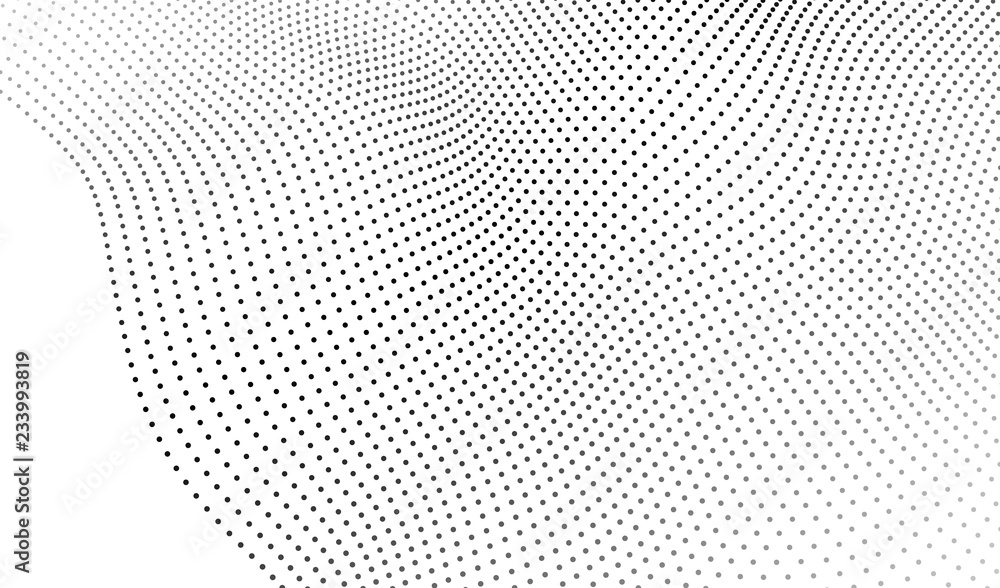 Wave 3d. Wave of particles. Futuristic point wave. Design for poster ...