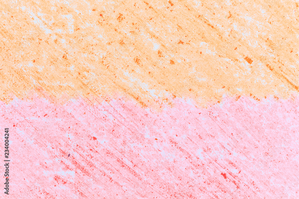 Red and orange crayon drawings on white paper background texture Stock ...