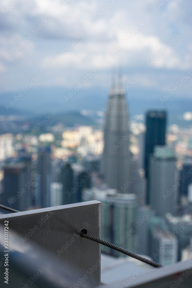 Petronas Twin Tower View from the Skydeck of KL Tower in Kuala Lumpur ...