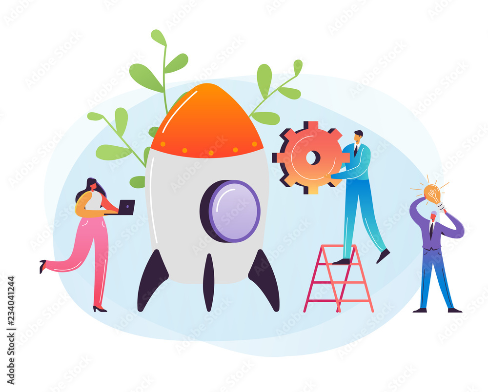 Startup Business Project Innovation Concept. Business Characters ...