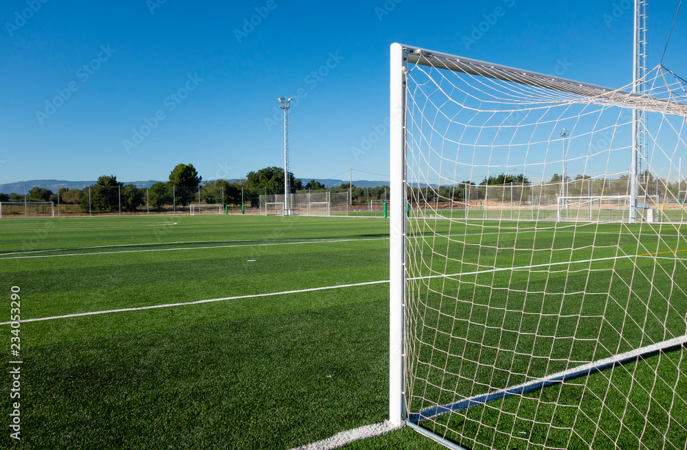 Football field in a sport complex Stock Photo | Adobe Stock