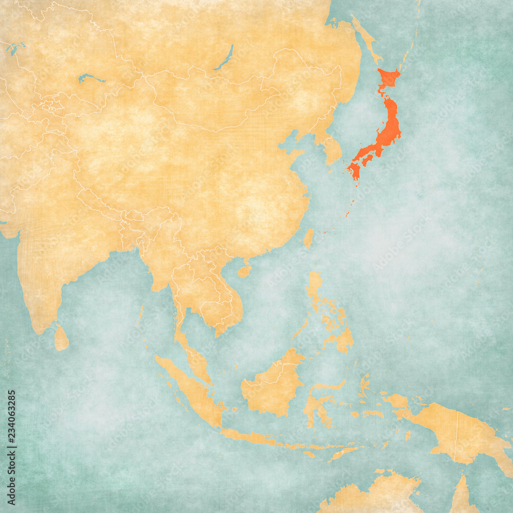 Map of East Asia - Japan Stock Illustration | Adobe Stock