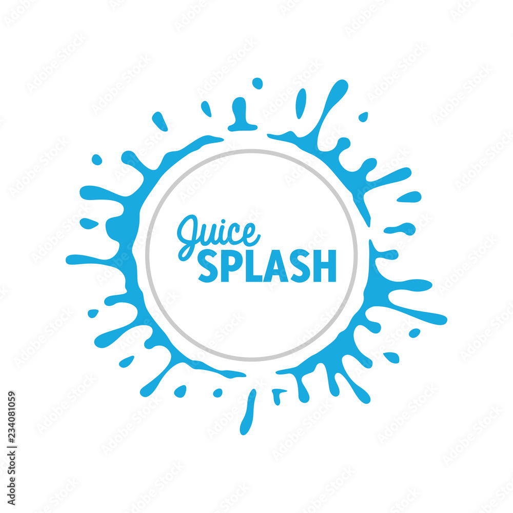 Blue Color Water Splash Juice Frame Text Template Logo Stock Vector ...