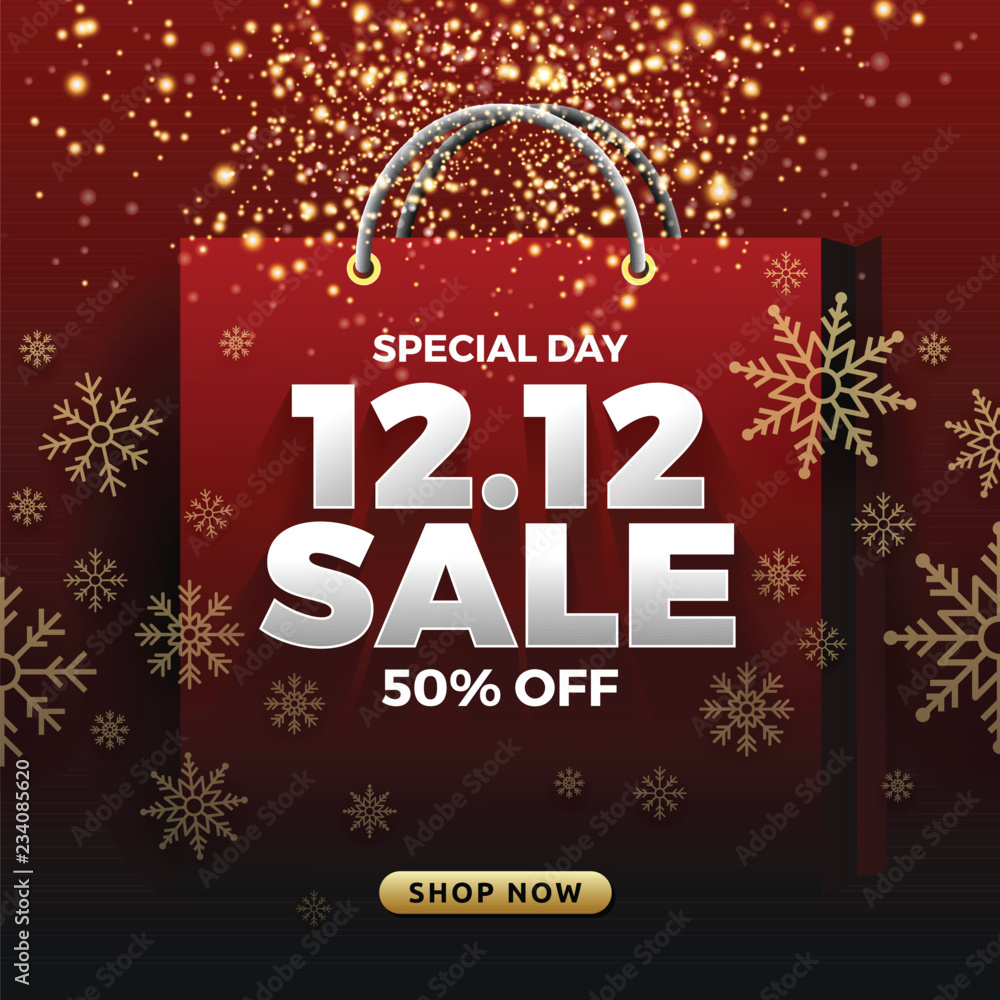 12.12 Shopping day sale banner background. 12 December sale poster ...