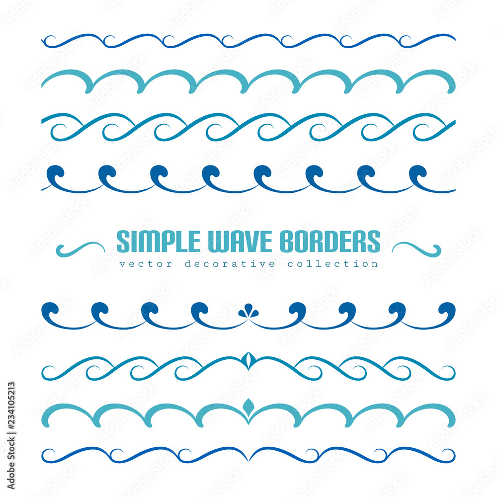 Set of wave border patterns Stock Vector | Adobe Stock