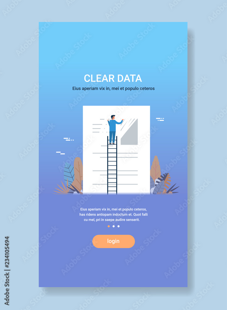 businessman erasing information paper form document clear data concept ...