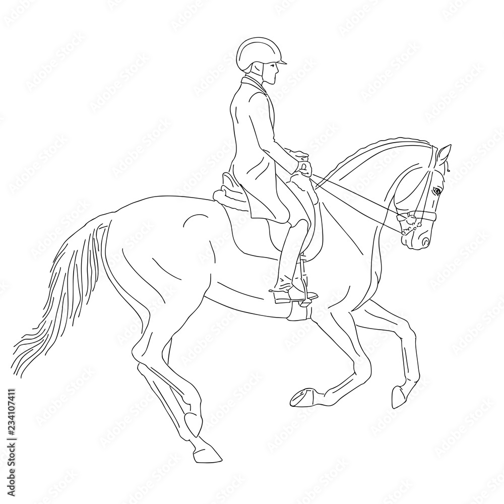 Horse Cantering Drawing