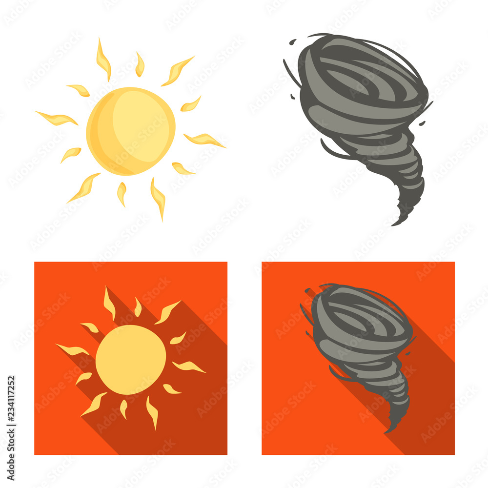 Vector design of weather and climate sign. Set of weather and cloud ...