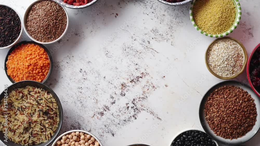 Circle composition with copy space in the middle of different kinds ...