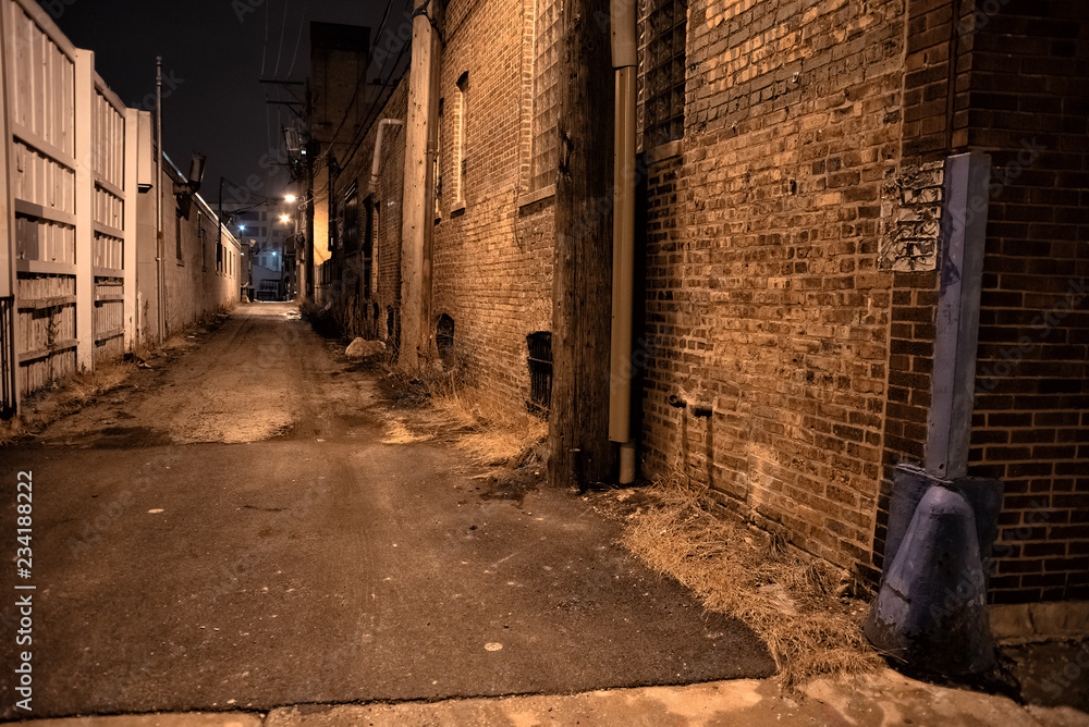 Brick Wall Alley Night