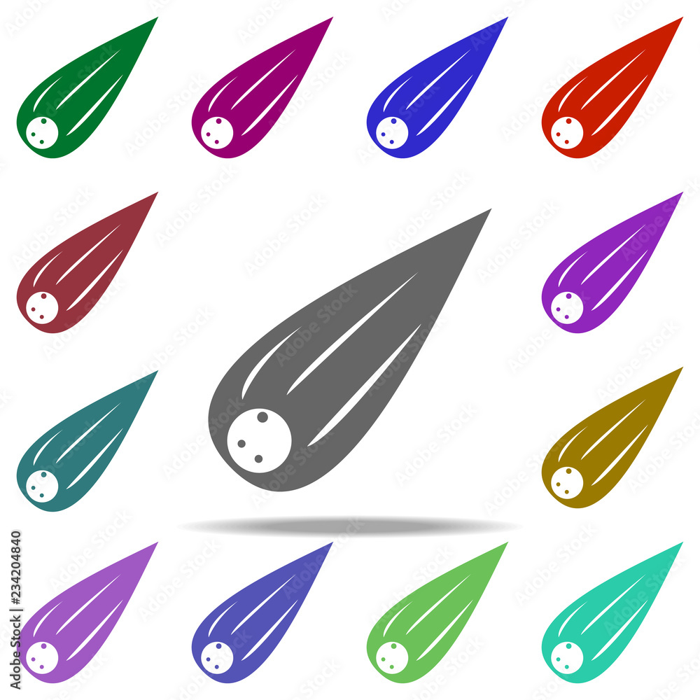comet icon. Elements of University life in multi color style icons ...