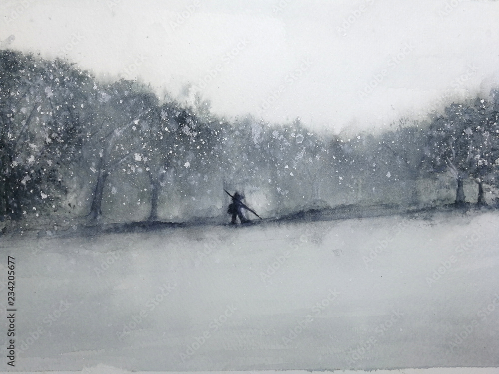 Snow Storm Illustration