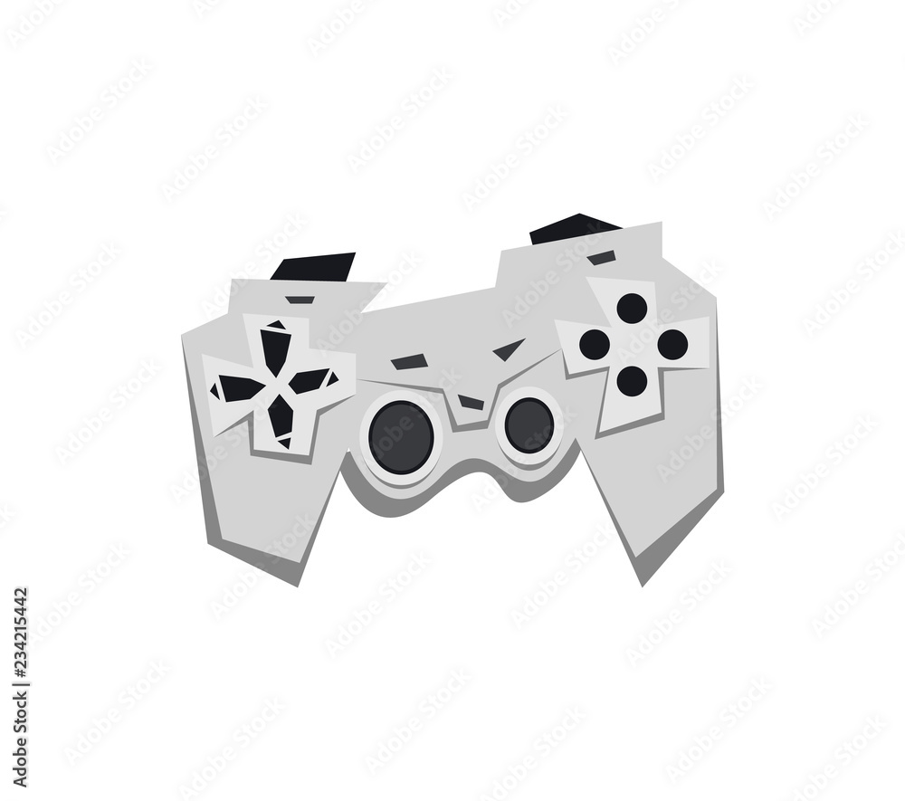 Cartoon Video Game Controller Black And White