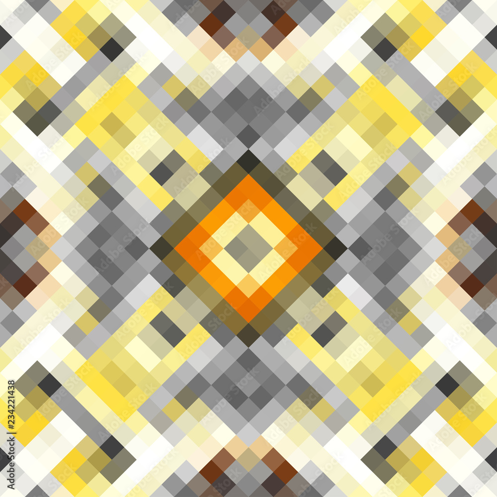 Geometric abstract symmetric pattern in pixel art style. Stock Vector ...