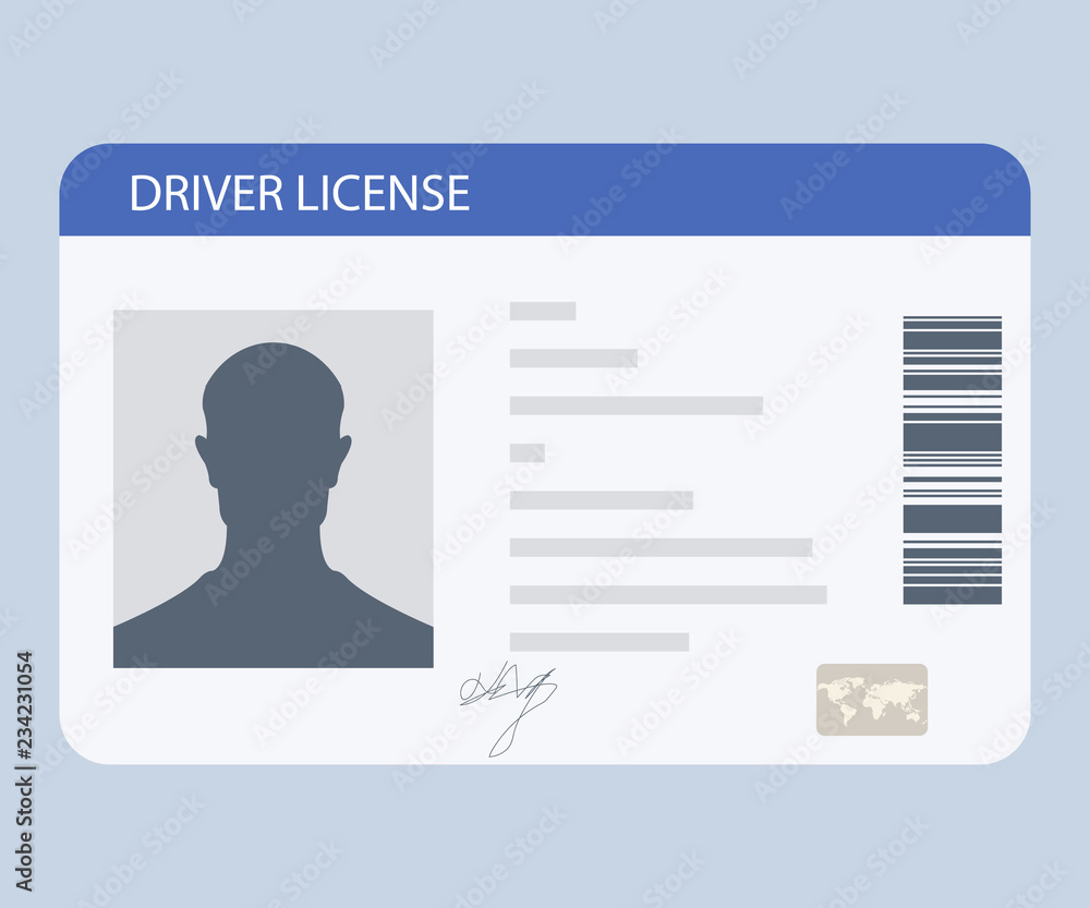 Flat driver license plastic card template. Driver License isolated ...