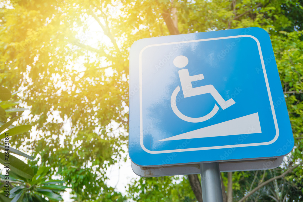 disability slope path ladder way sign badge for disabled people in ...
