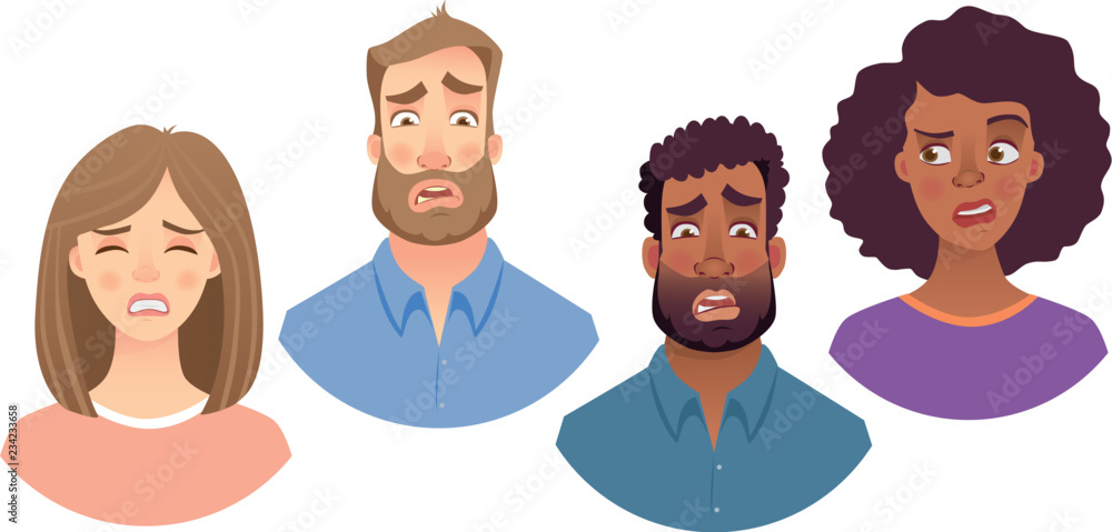 emotions of human face set Stock Vector | Adobe Stock