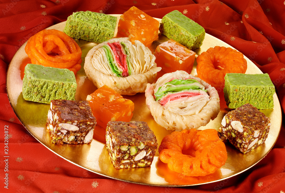 INDIAN SWEETS SELECTION Stock Photo | Adobe Stock