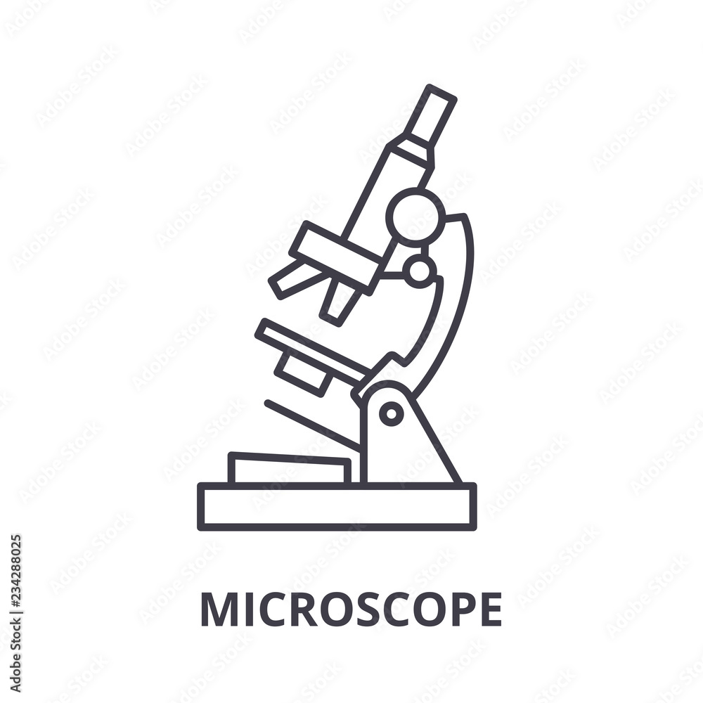 Microscope line icon concept. Microscope vector linear illustration ...