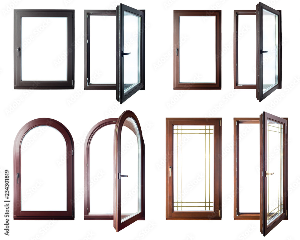 double door window isolated on white background Stock Photo | Adobe Stock