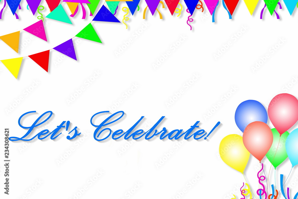 let's celebrate celebration invitation card design in white background ...