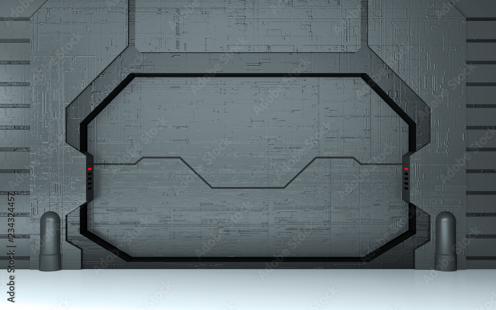 Futuristic metallic door Stock Illustration | Adobe Stock