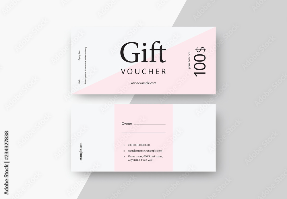 Gift Voucher Layout with Color Blocks Stock Template | Adobe Stock
