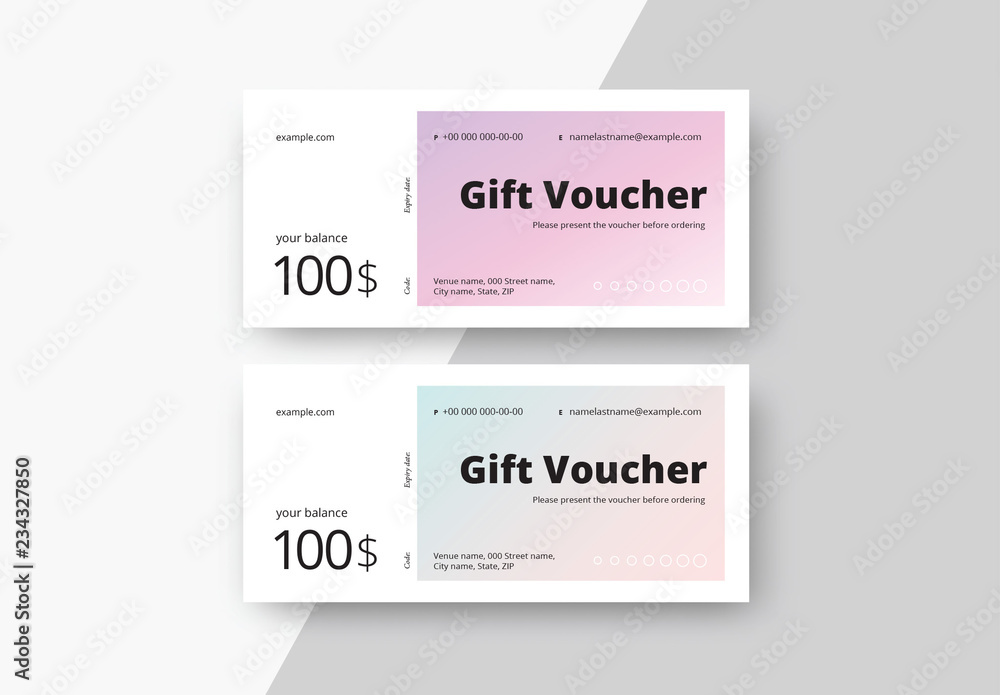 Gift Voucher Layouts with Gradients สต็อกเทมเพลต | Adobe Stock