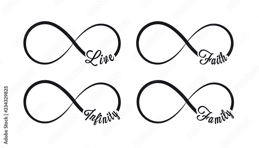 Infinity symbols. Repetition and unlimited cyclicity icon and sign ...