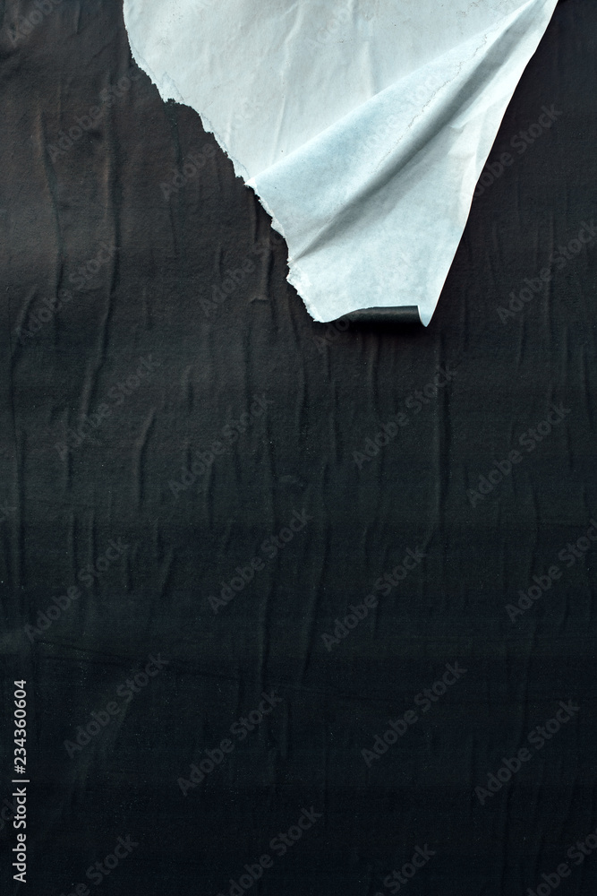 Torn ripped black and white poster paper Stock Photo | Adobe Stock