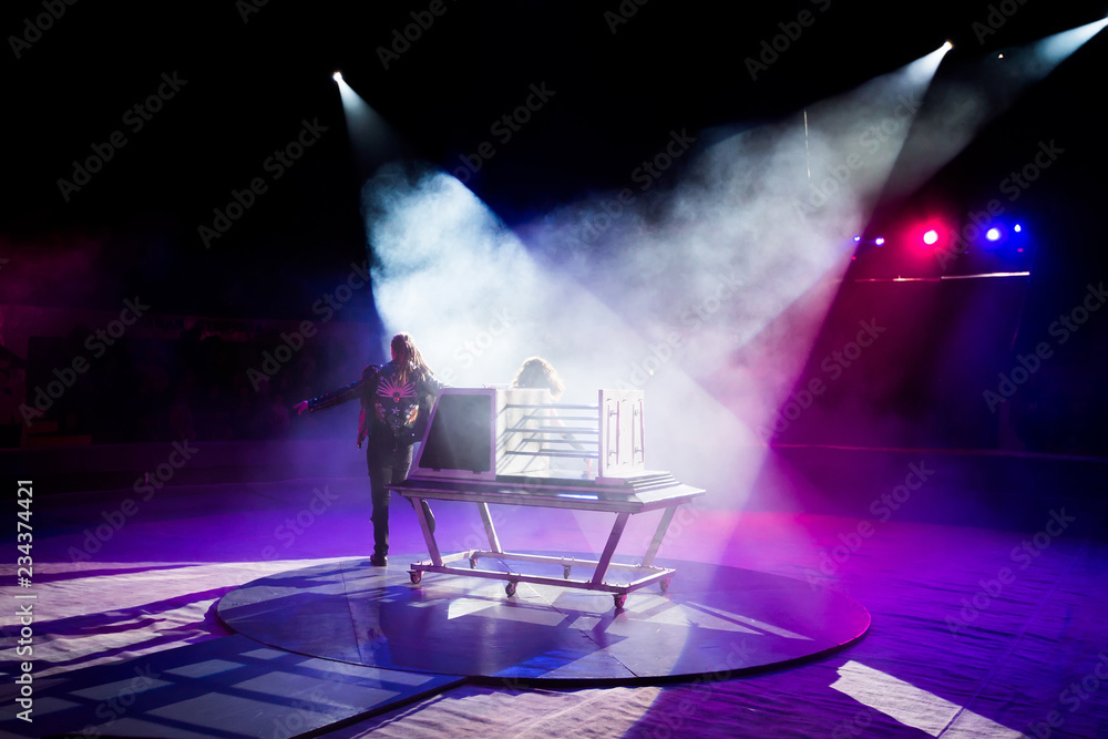 magician performances in the circus Stock Photo | Adobe Stock