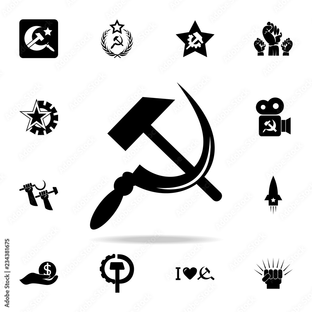 hammer and sickle icon. Detailed set of communism and socialism icons ...