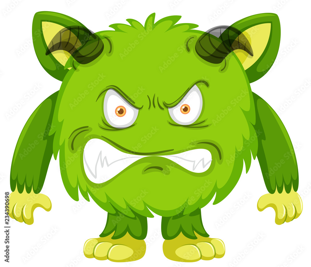 A green monster character Stock Vector | Adobe Stock