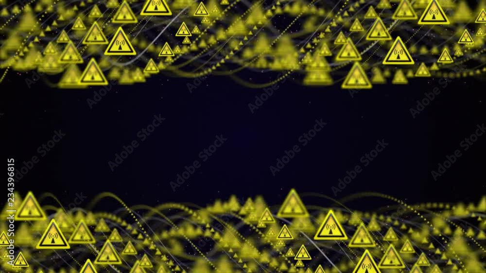 Non-ionizing Radiation Danger Symbols Animation, Rendering, Background ...
