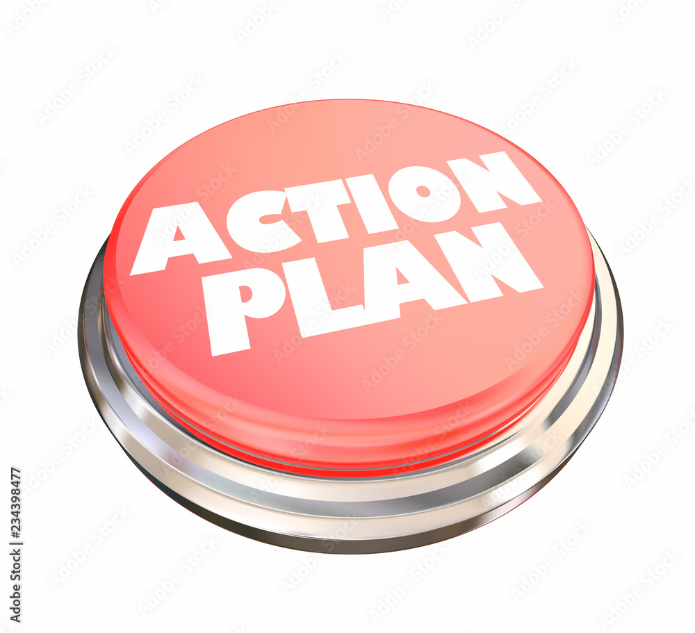 Action Plan Red Button Emergency 3d Illustration Stock Illustration ...